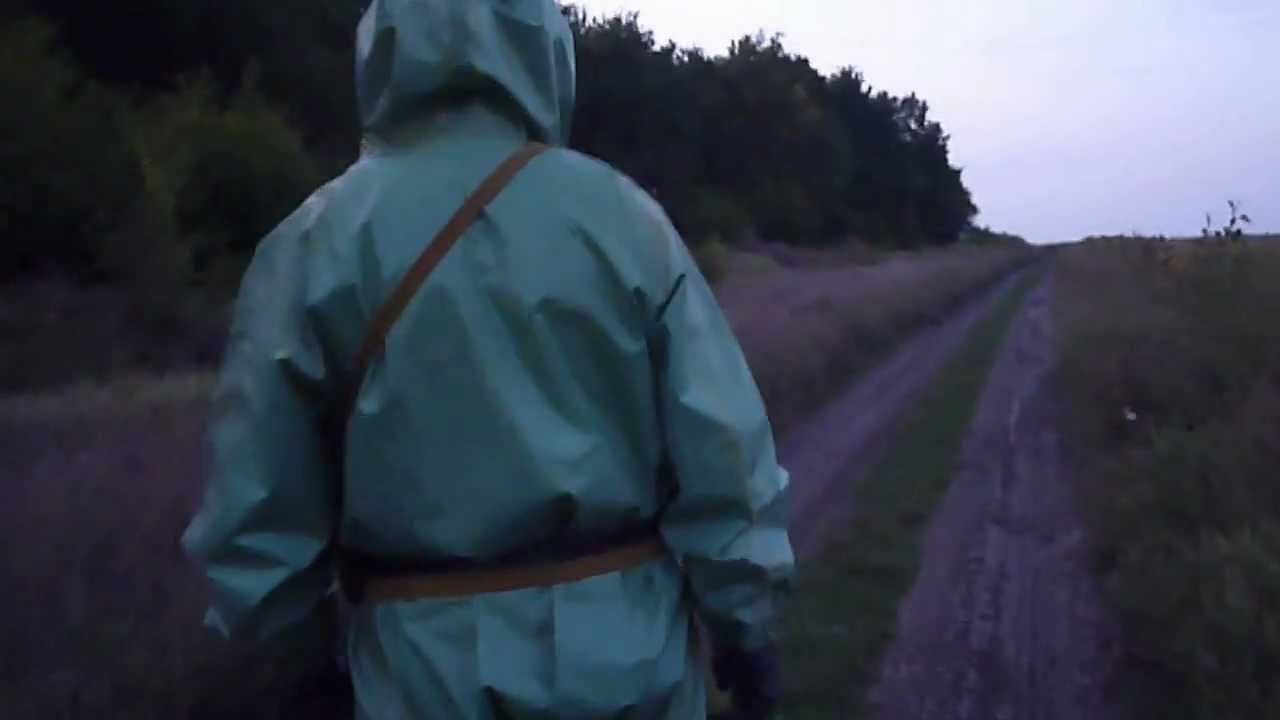 Russian hazmat suit OZK and gas mask PBF - YouTube