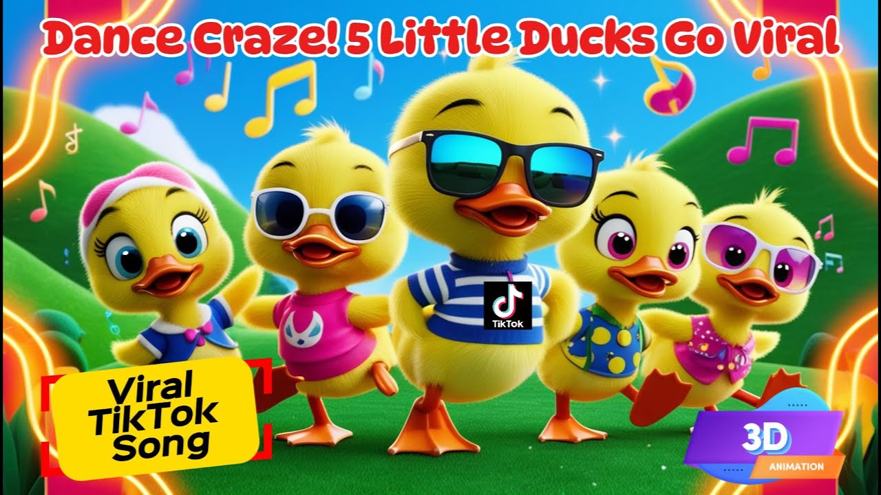 5 Little Ducks’ Dance Craze: Tiktok Fun Viral Song for Kids! - YouTube