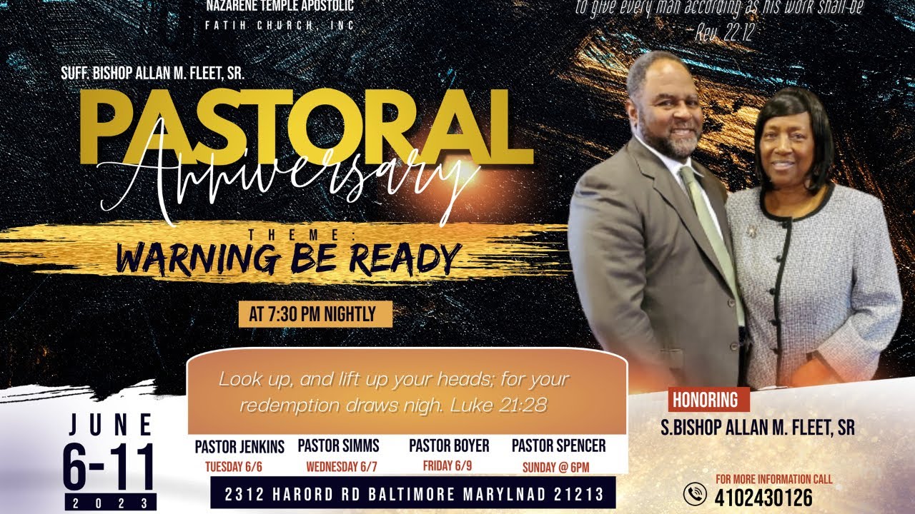 SUFF. BISHOP ALLAN M. FLEET, SR. 27TH PASTORAL ANNIVERSARY Jun 9, 2023 ...
