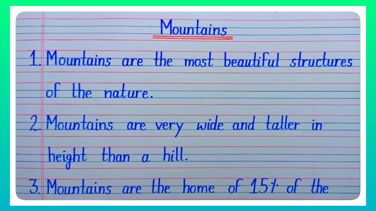 10 Lines Essay On Mountain L Essay On International Mountain Day L