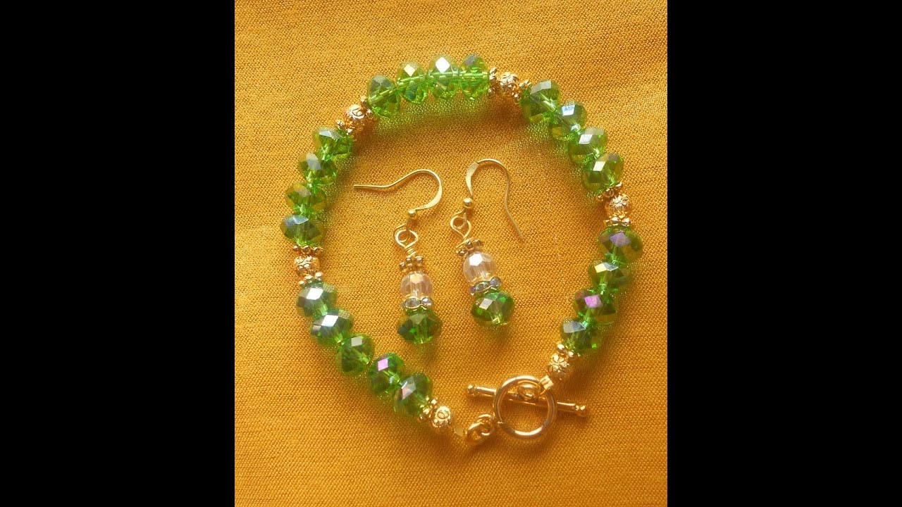 How to make a easy Crystal Beaded Bracelet - YouTube