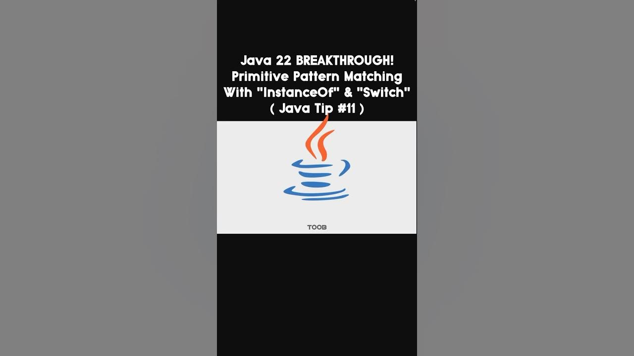 🚀 Java 22 BREAKTHROUGH 💥 – Primitive Pattern Matching with instanceof & switch 🔍⚡ #java - YouTube