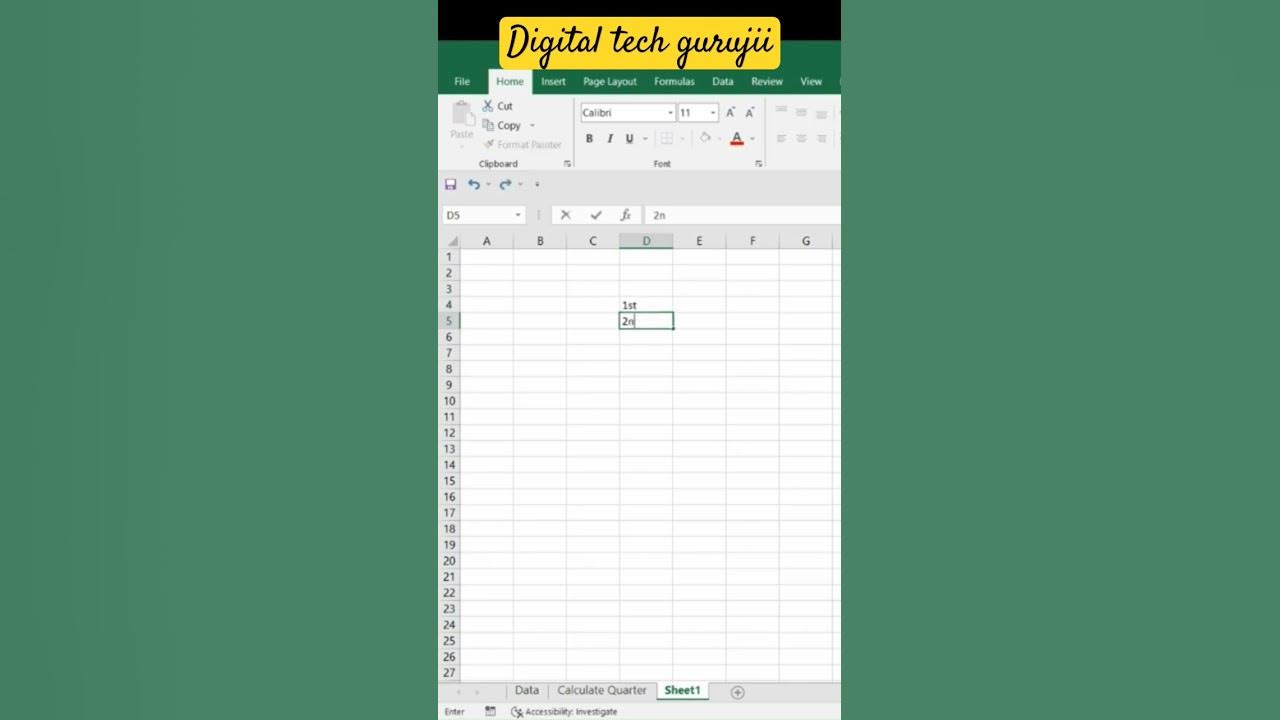1st 2nd Superscript Excel Tricks 6 Youtube