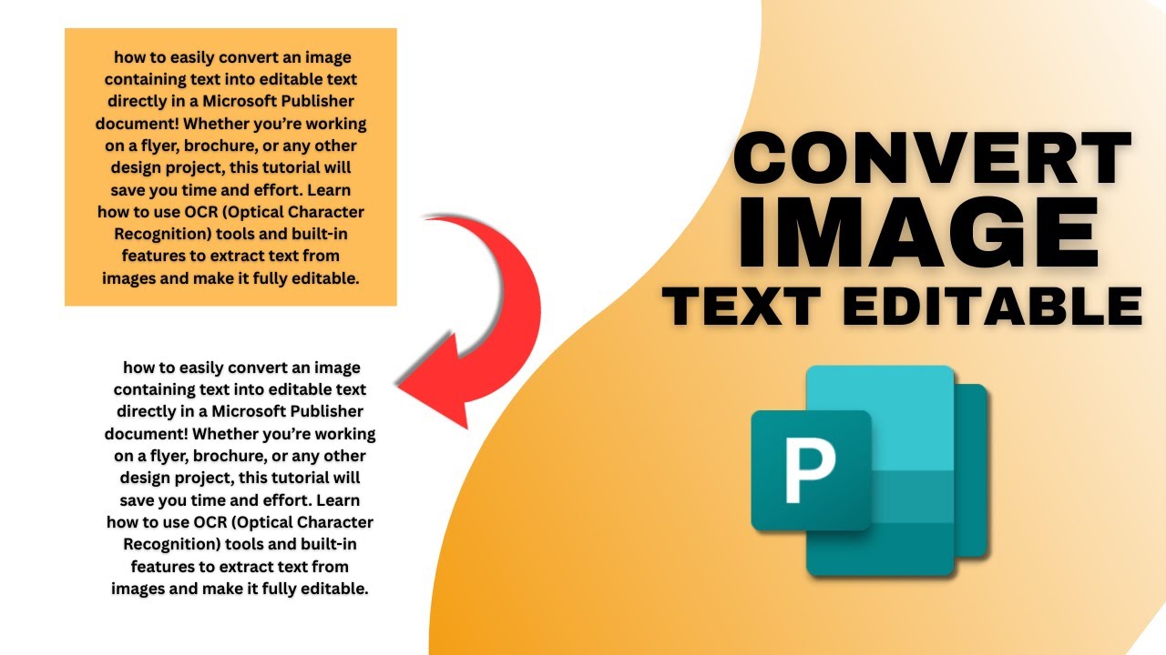 How to Convert Image to Text Editable in Publisher Document - YouTube