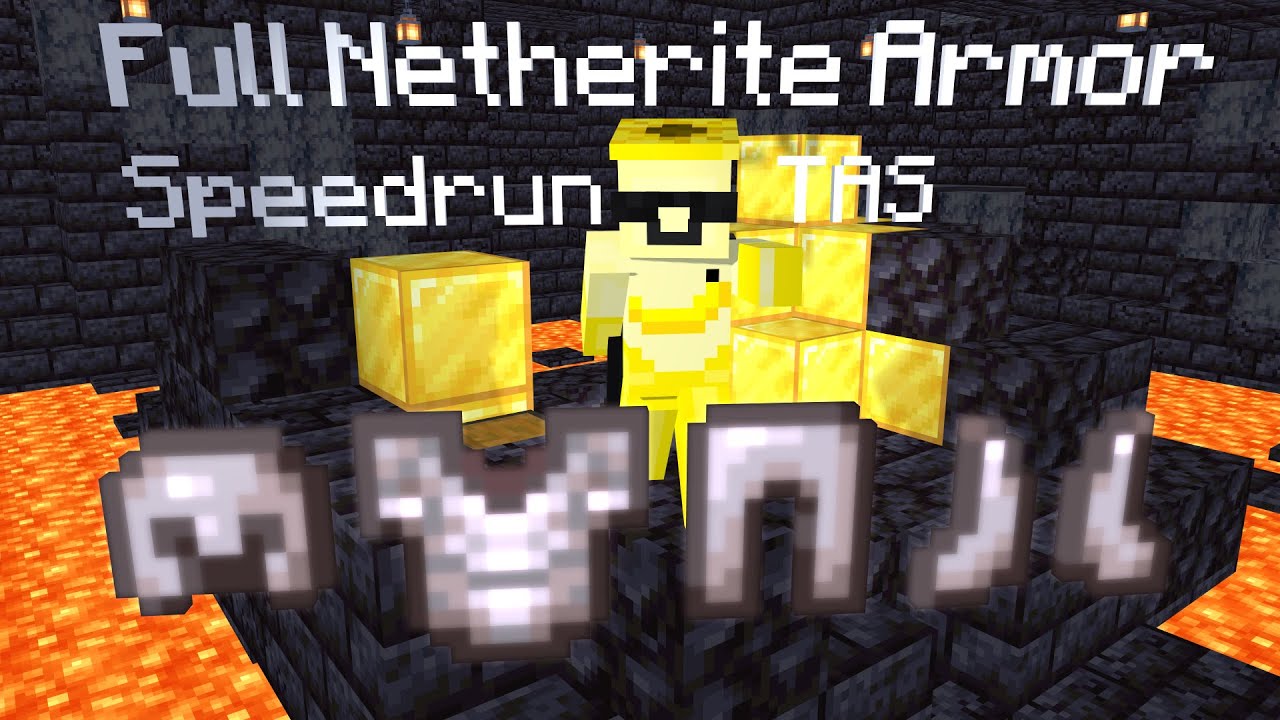 Minecraft Full netherite speedrun TAS - YouTube
