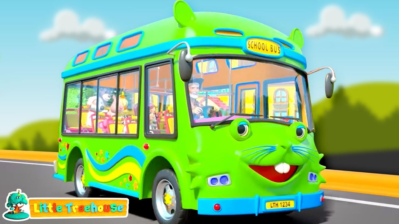 Wheels On The Bus Go Round and Round, Vehicle Song and Rhymes for Kids ...