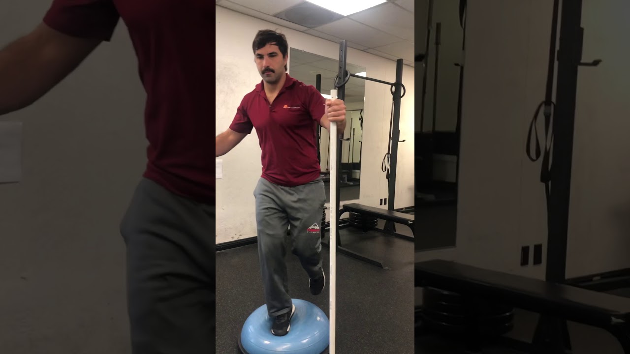Single Leg Bosu Balance w/pvc support - YouTube