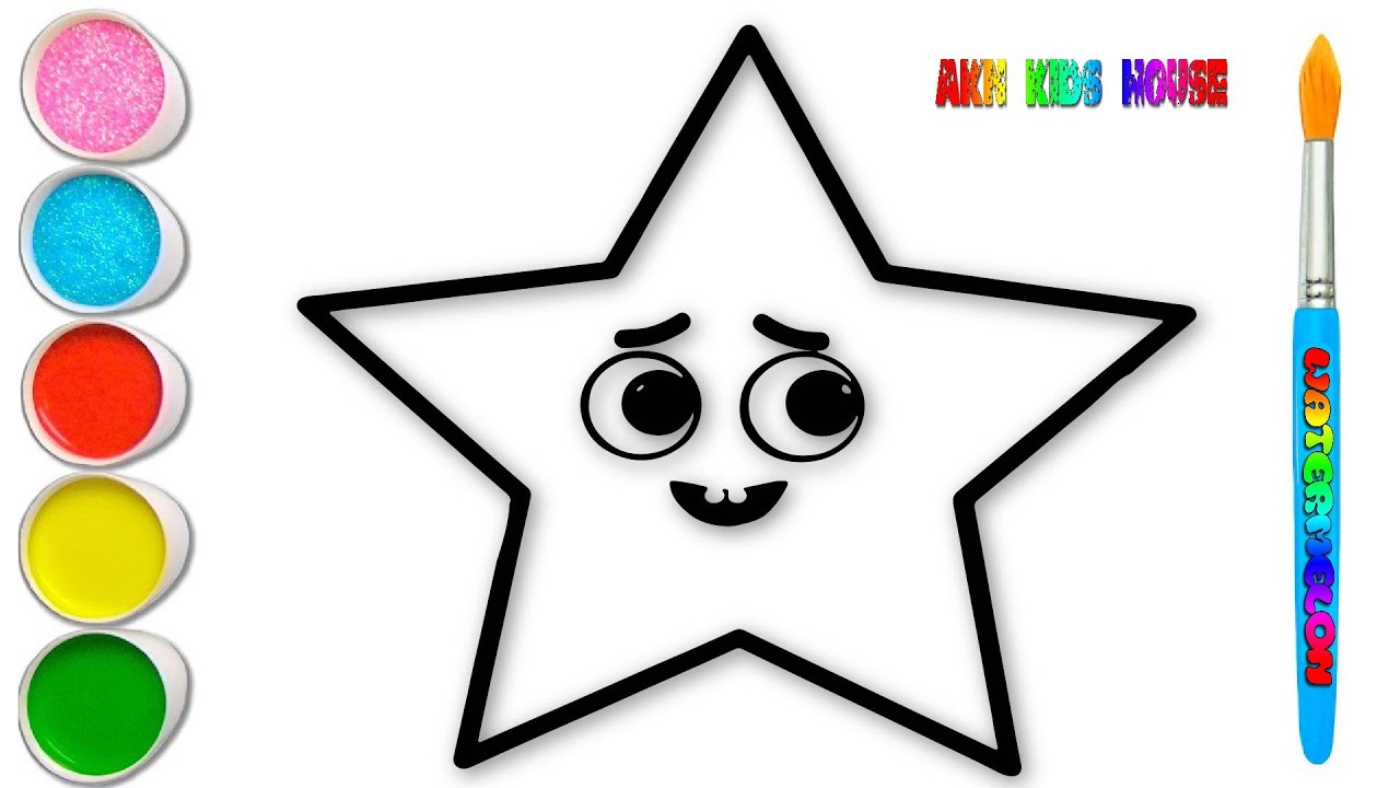 Star Coloring Pages for Youtube Kids / Stars drawing for Kids / AKN ...