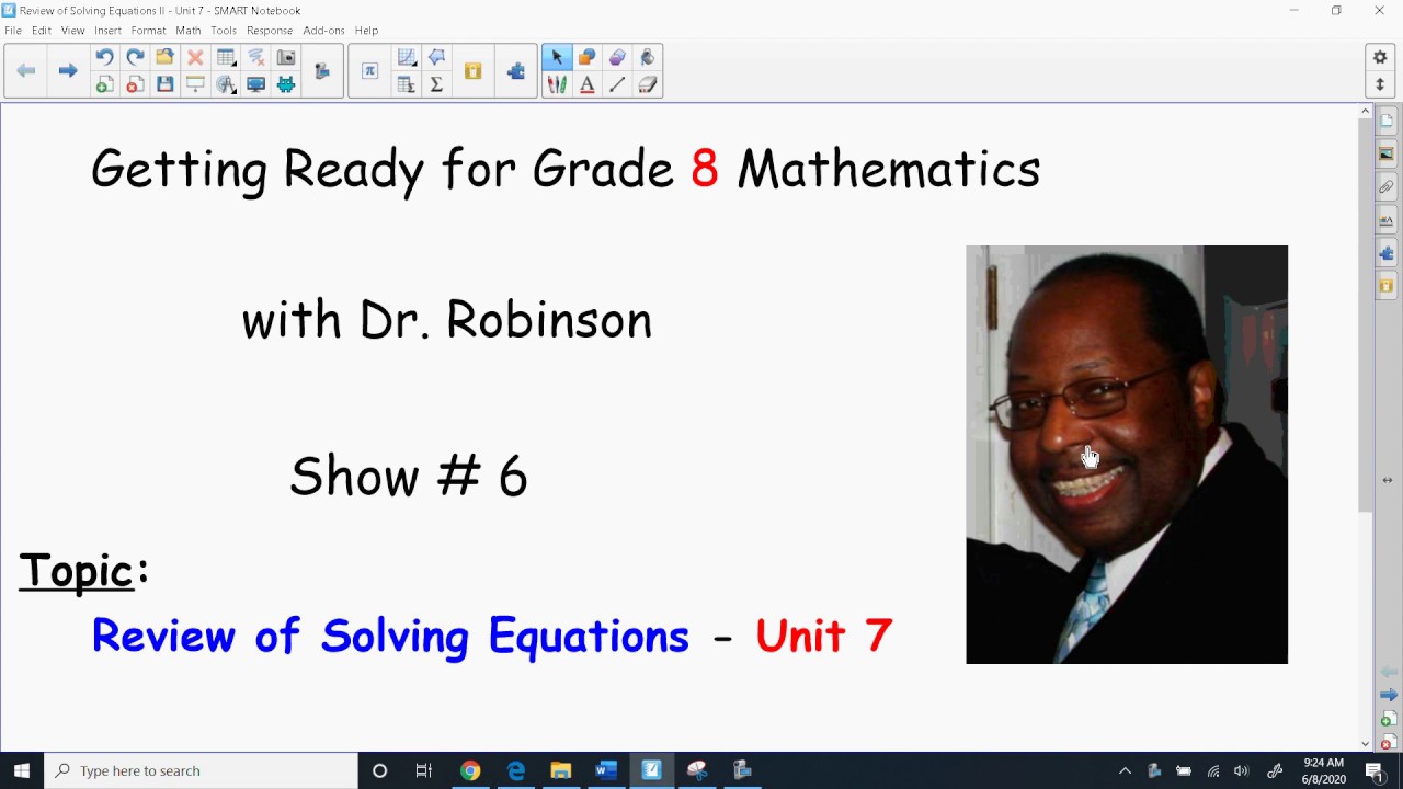 Getting Ready for 8th Grade Math - Reiew of Solving Equations II - Unit ...