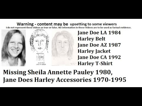 Missing Sheila Annette Pauley 1980, Jane Does with Harley Clothing ...