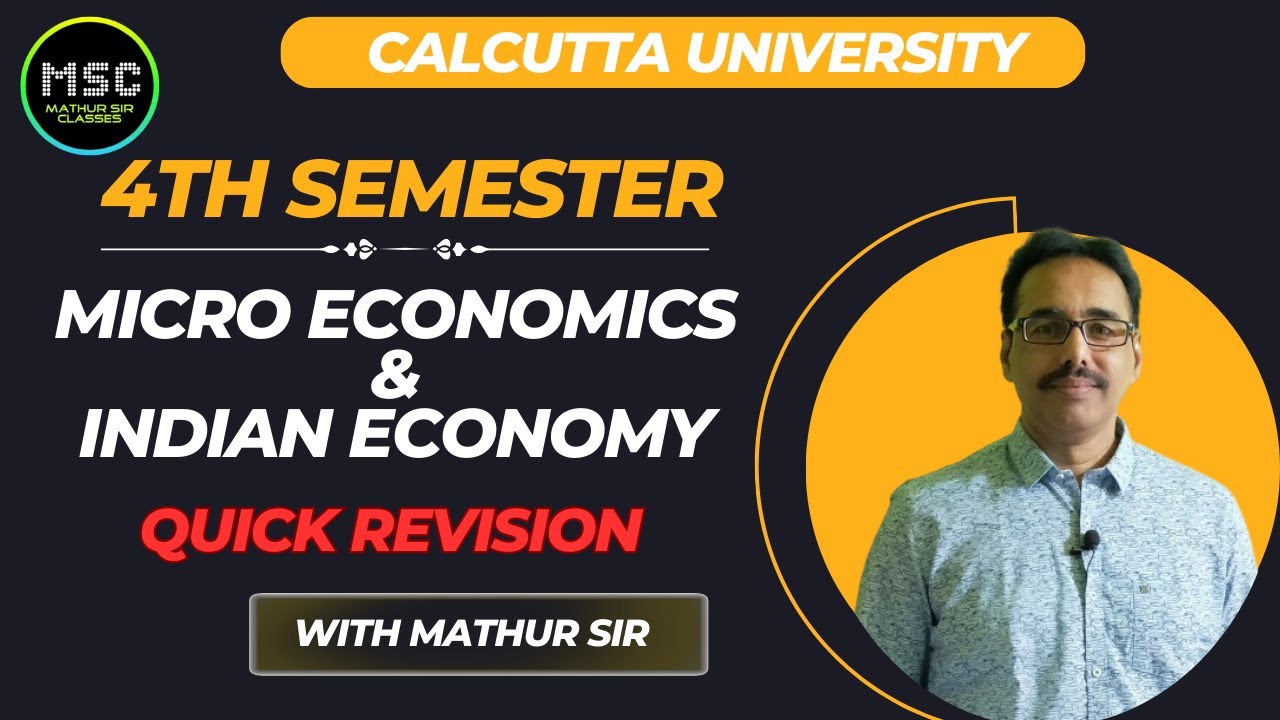 Mega Revision | Micro- Economics & Indian Economy | 4th Semester | # ...