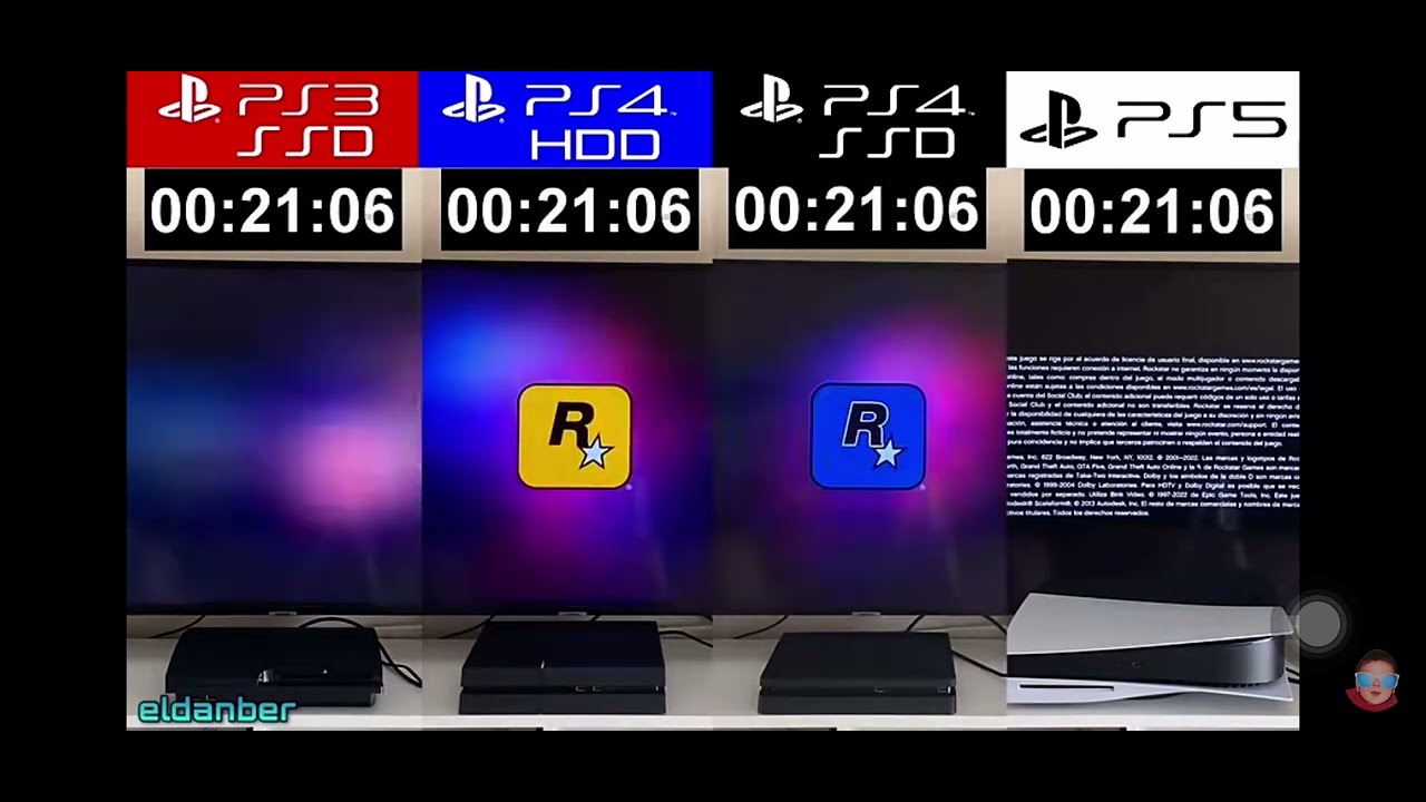PS3 Slim SSD vs ps4 pat hdd vs PS4 Slim SSD vs ps5 GTA5 - YouTube