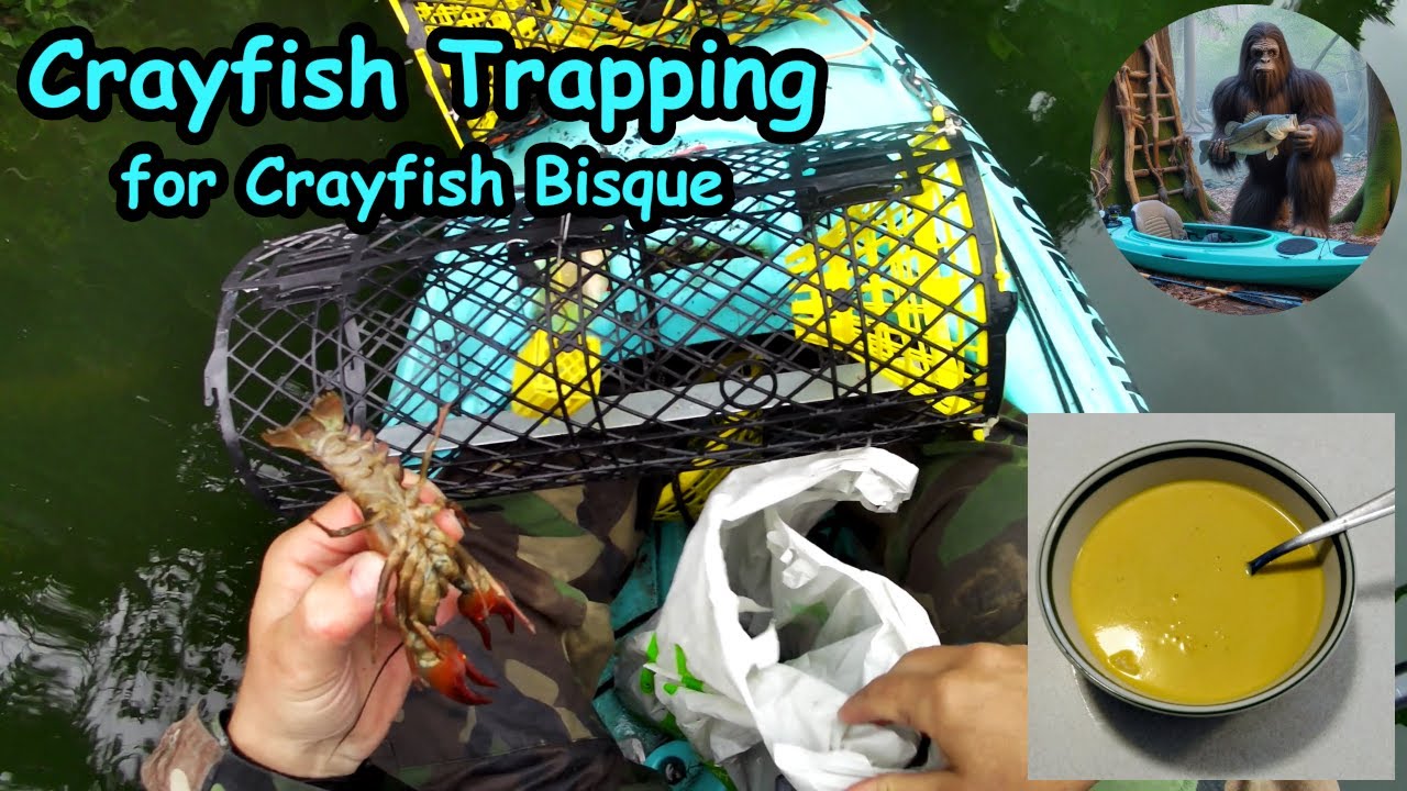 Trapping crayfish on a lake to make crayfish bisque. | Kayak fishing ...