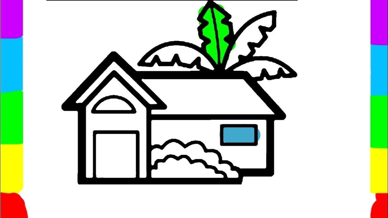 How to Draw House from Dot| House drawing from shapes| Easy House ...