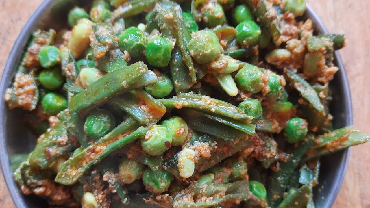 Vaalchya shenga + vatana bhaji recipe - YouTube