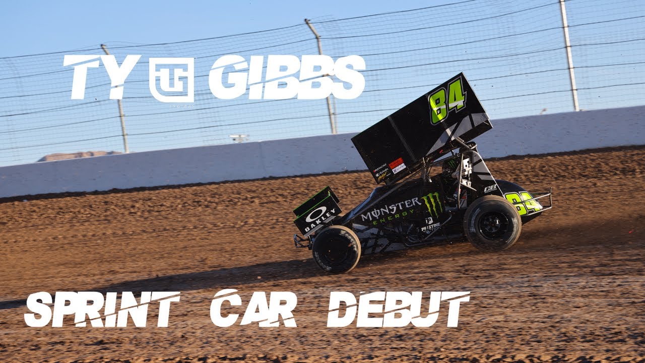 Ty Gibbs Sprint Car Debut @Las Vegas - YouTube