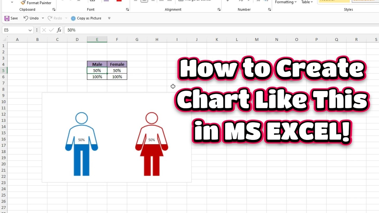 How to Create People Chart in Excel | Male Female Chart in Excel - YouTube