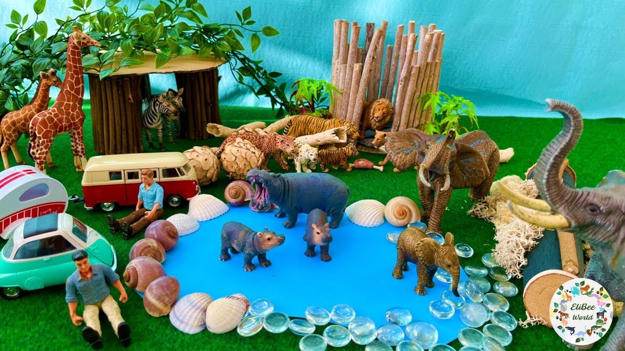 DIY Safari Diorama with Safari Camping Tour Busses | Wild Animal ...