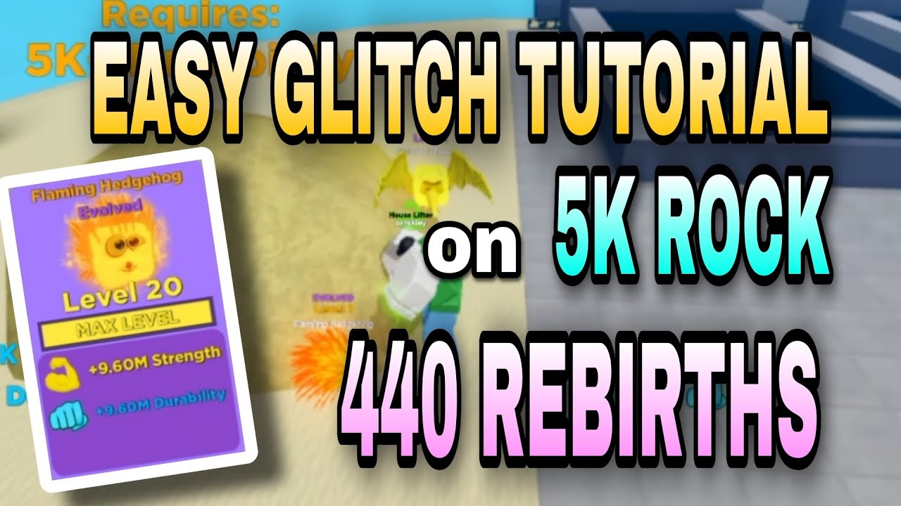 How to Glitch on 5k Rock with 440 Rebirths Muscle Legends Tutorial ...