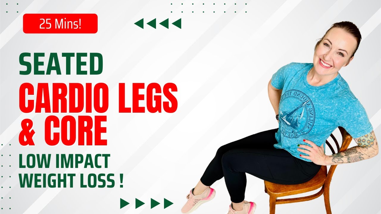 SEATED CARDIO LEGS & ABS: Low Impact Chair Workout For Leg Strength ...