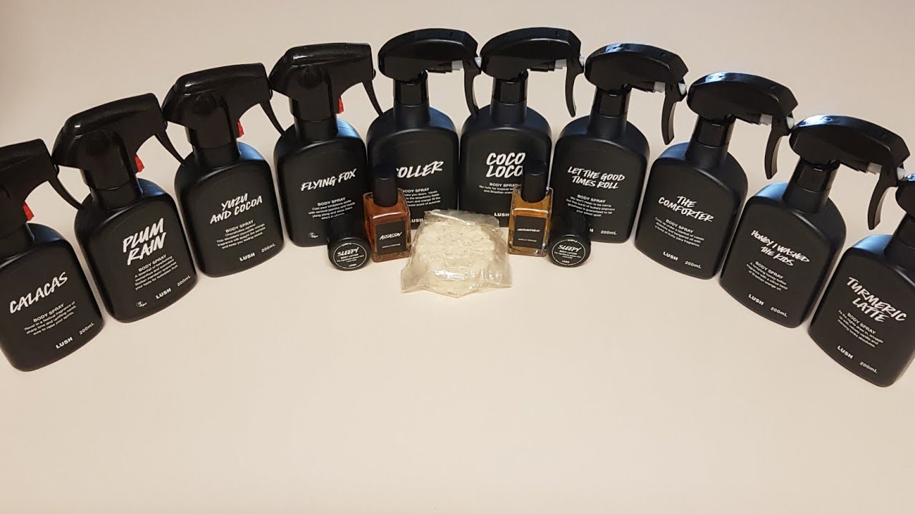 LUSH Cosmetics Body Spray Haul | 2020 Limited Edition Fragrances - YouTube