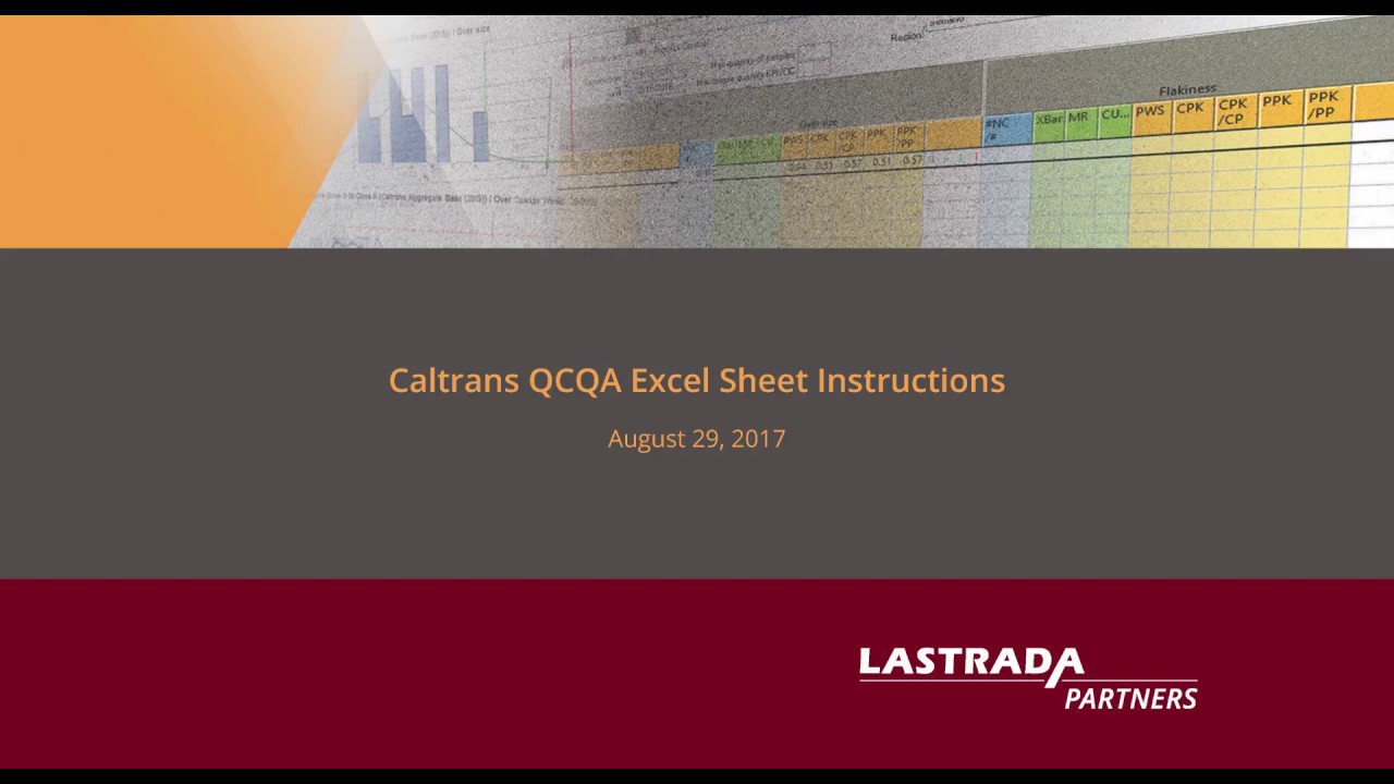 Caltrans QCQA Excel Sheet Instructions - YouTube