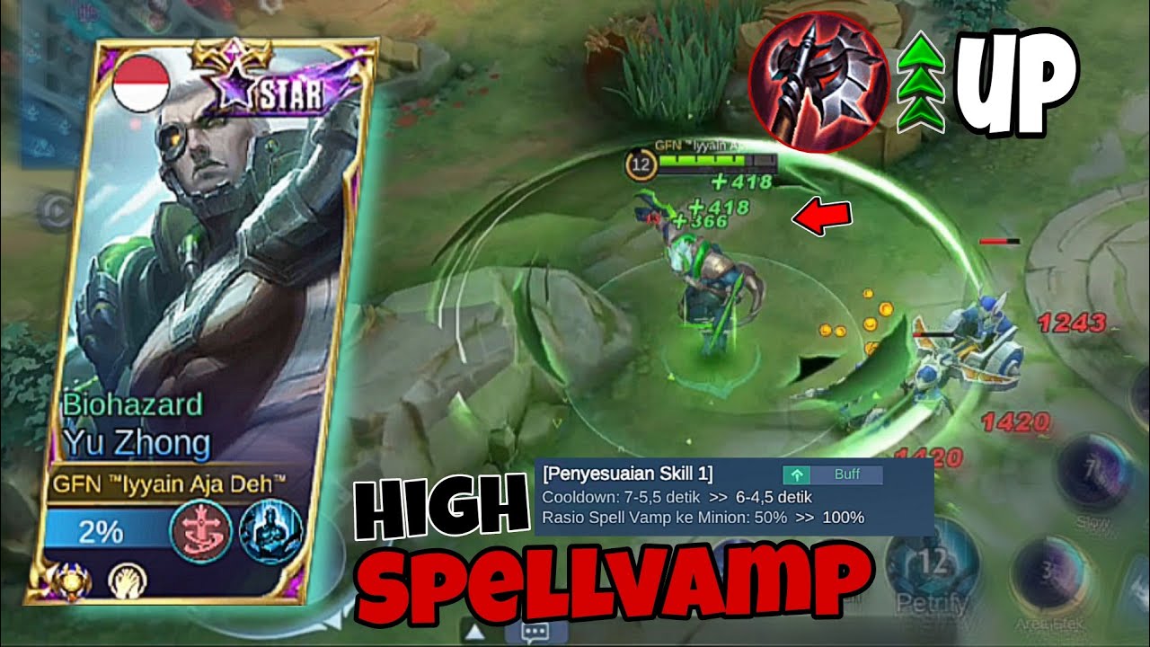 YUZHONG NEW BUFF SPELL VAMP IS GOOD!!! HACK BURST LIFESTEAL!! YZ MLBB ...