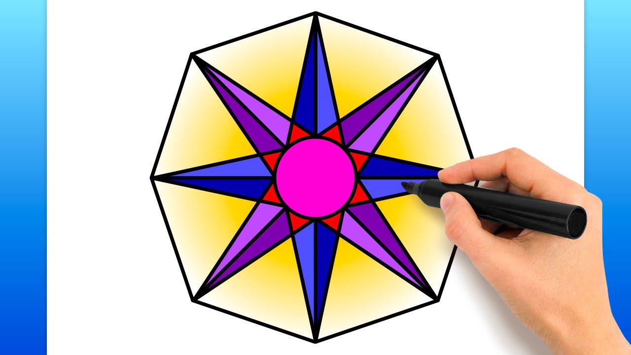 How To Draw A Geometric Star (Easy Drawing Tutorial) - YouTube