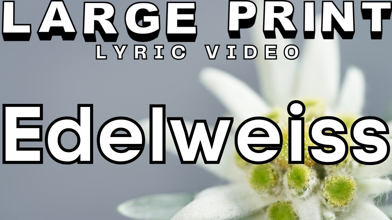 Edelweiss (EXTRA LARGE PRINT LYRIC VIDEO) - YouTube