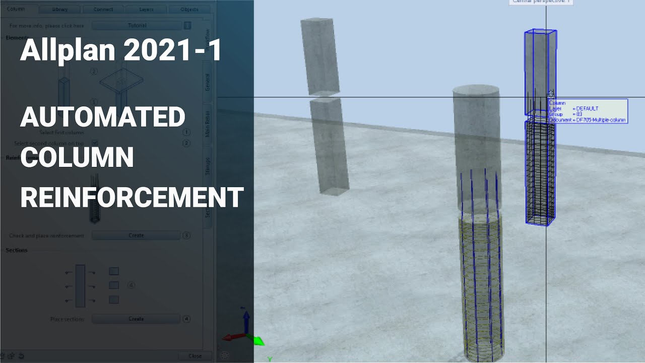 ALLPLAN 2021-1 | Automated Column Reinforcement - YouTube