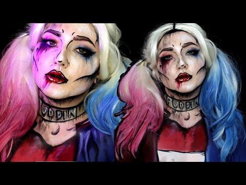 Pop Art Suicide Squad Harley Quinn Halloween Makeup Tutorial