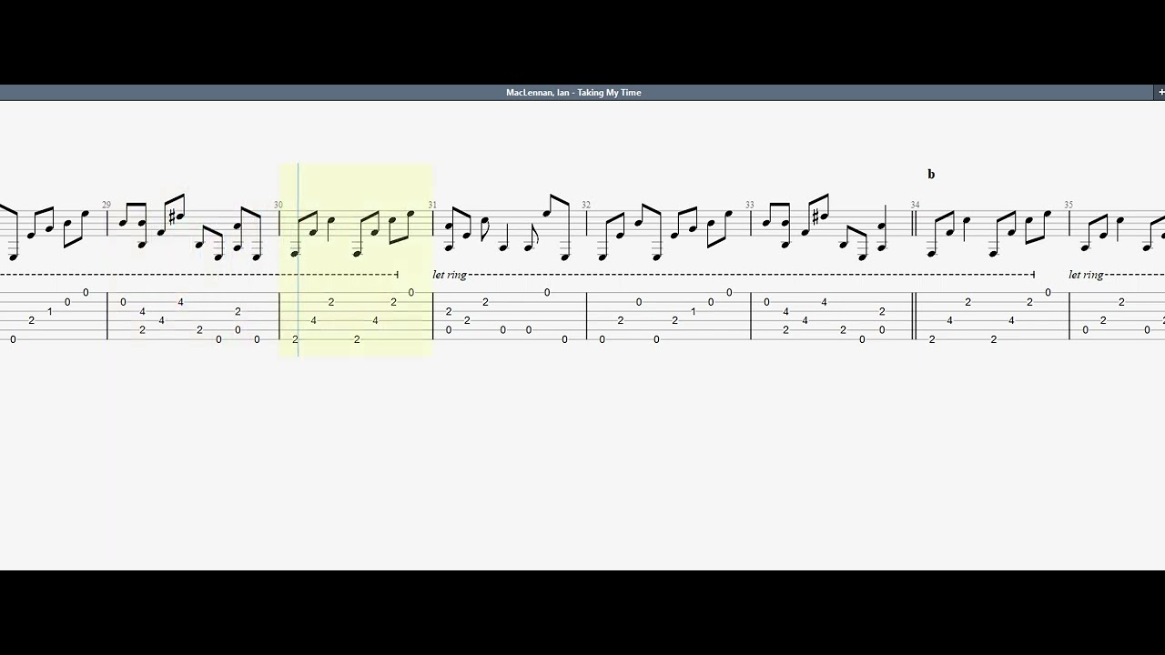 MacLennan, Ian Taking My Time GUITAR 1 TAB - YouTube