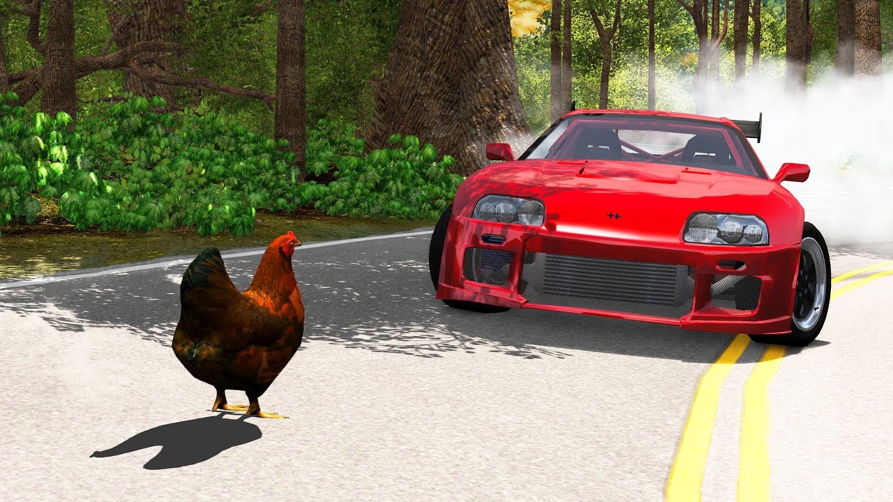 Exploding Chicken Crashes #2 - BeamNG Drive - YouTube