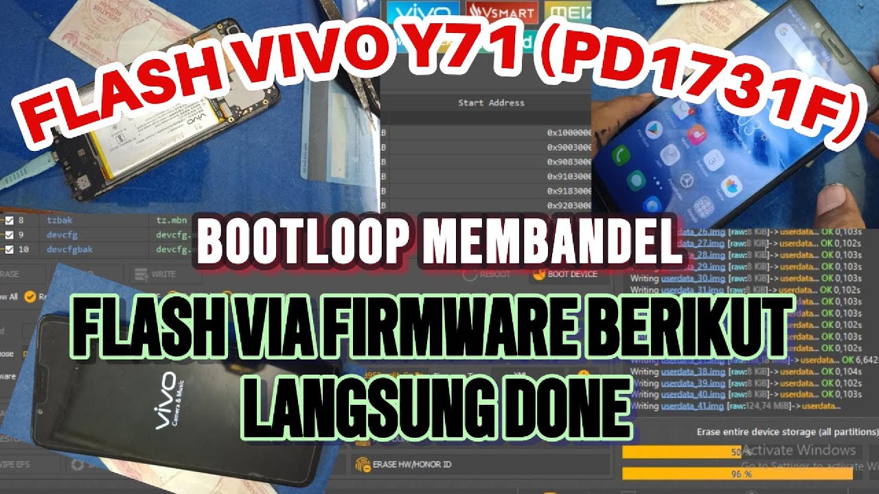 FLASH VIVO Y71 (PD1731F) VIA UNLOCKTOOL, BOOTLOOP MEMBANDEL, MATI TOTAL ...