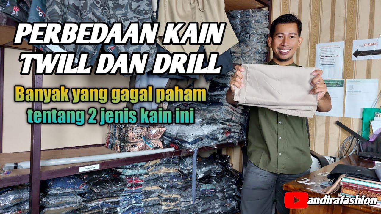 Perbedaan kain katun twill dan japan drill | jenis kain japan drill dan twill - YouTube