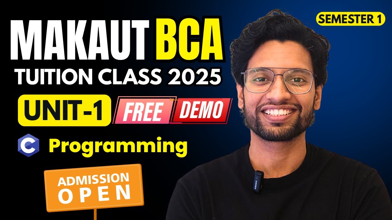 সাফল্য Batch 2025: MAKAUT BCA 1st SEM Tuition - C Programming DEMO Class | YOUTH CAREER HUB ...