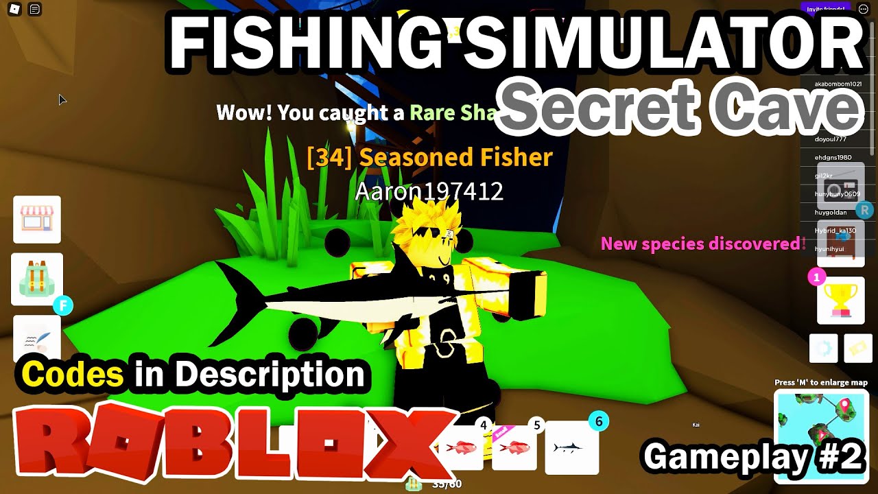 Secret Cave & Gilbert's Quests FISHING SIMULATOR Roblox Gameplay ...