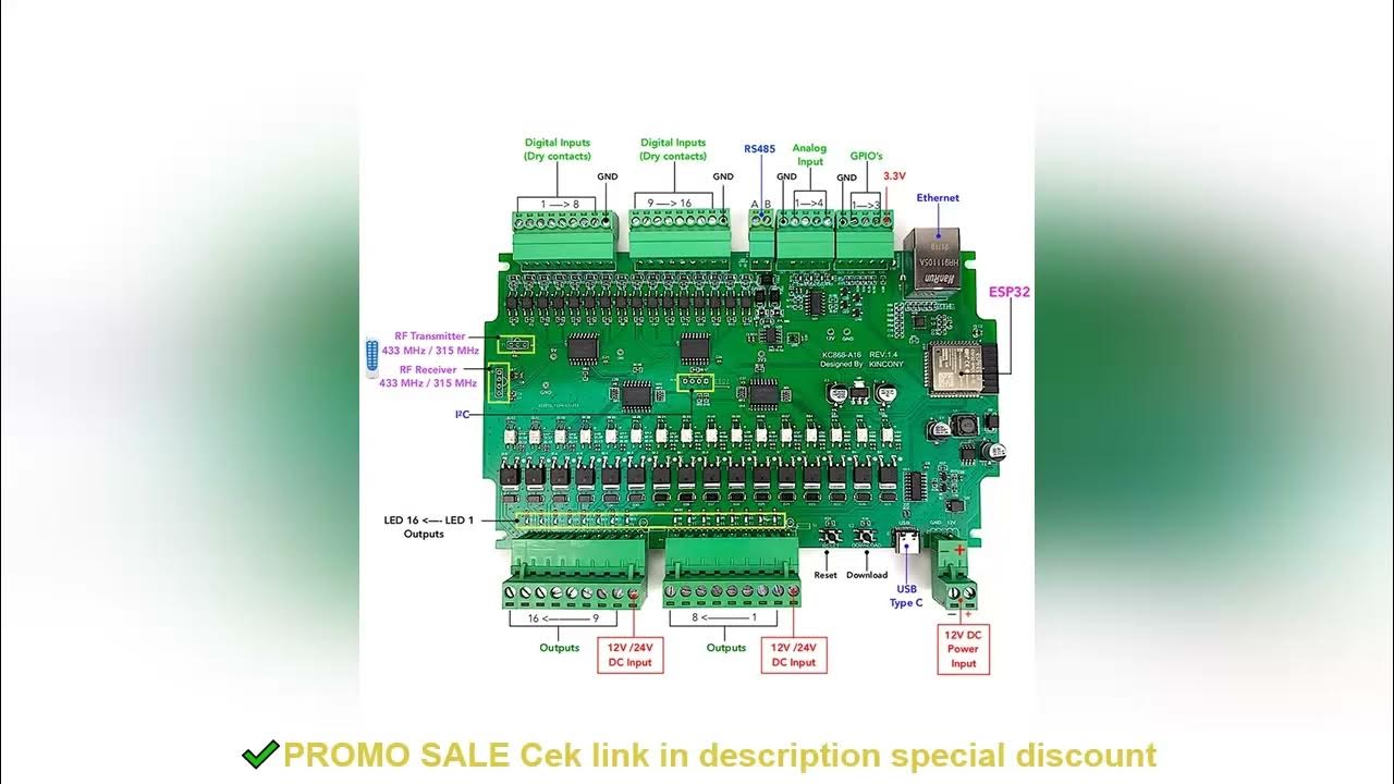 A16 ESP32 ESPHome Program Development Board Home Assistant Tasmota DIY Module Arduino WiFi Relay ...