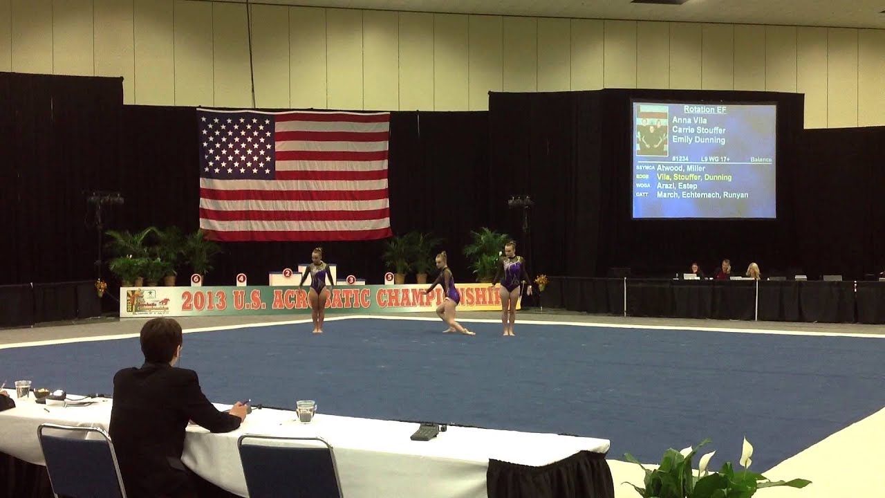 Acro Gymnastics - Nationals 2013. Carrie Stouffer, Emily Dunning & Anna ...