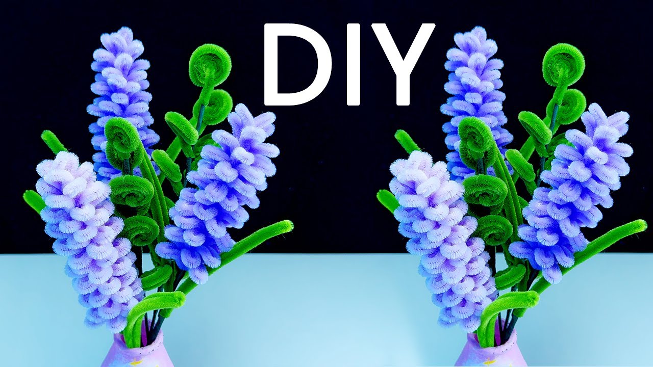 Make a hyacinth bouquet with pipe cleaners - YouTube