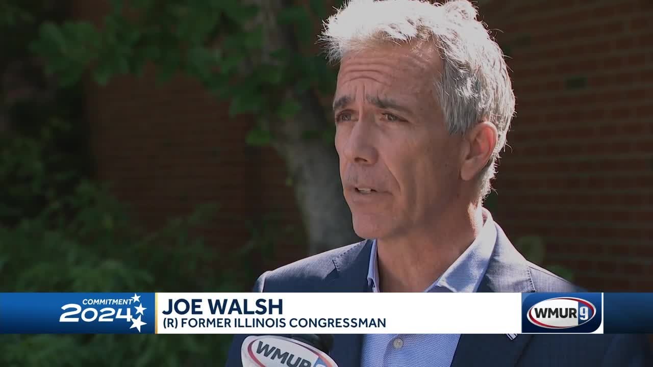 Republican Joe Walsh campaigns for Harris in New Hampshire - YouTube