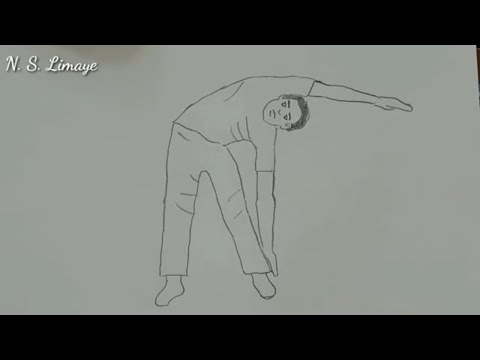 How To Draw Man Doing Yoga Trikonasna Pose | Step By Step In Easy Way For Beginners | N. S. Limaye