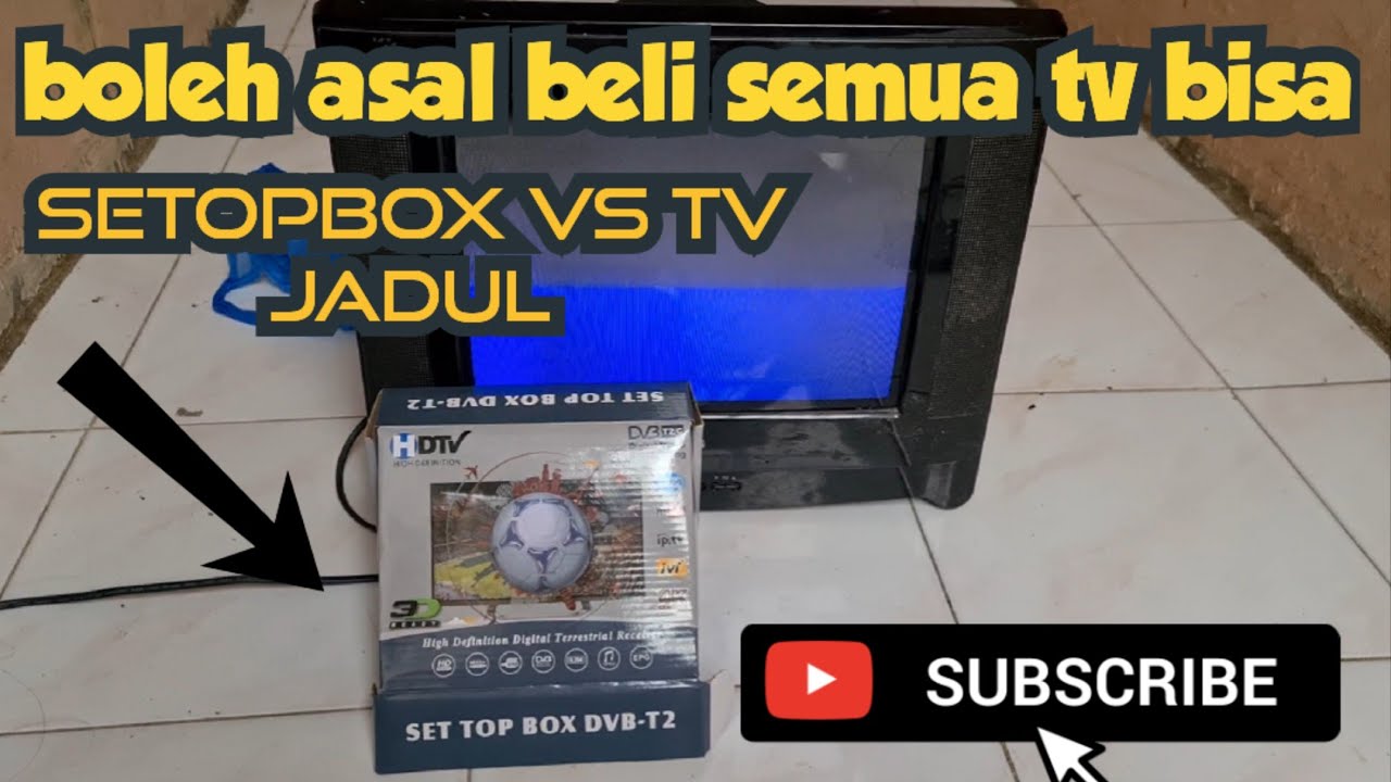 Cara pasang Setopbox di tv tabung jadul 2 colokan || tanpa antena luar ...