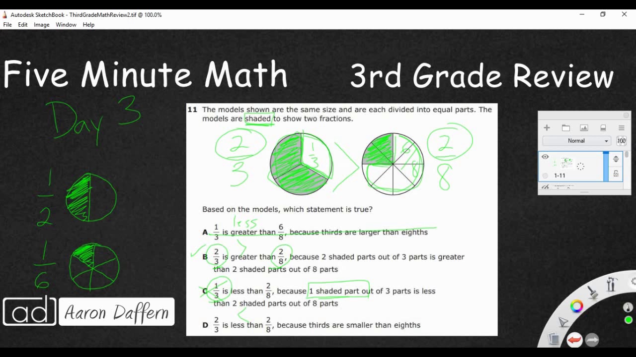 3rd Grade Math Review Day 3 - YouTube