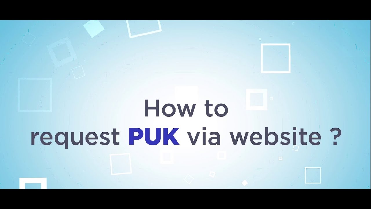 How to request PUK via website? - YouTube