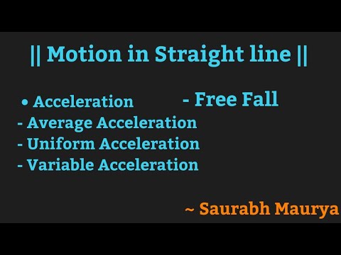 || Motion in Straight line || Acceleration and Free Fall !! #nature # ...