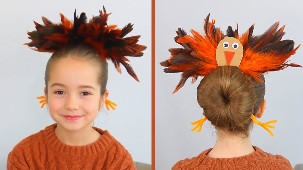 Festive turkey thanksgiving hairstyle - YouTube
