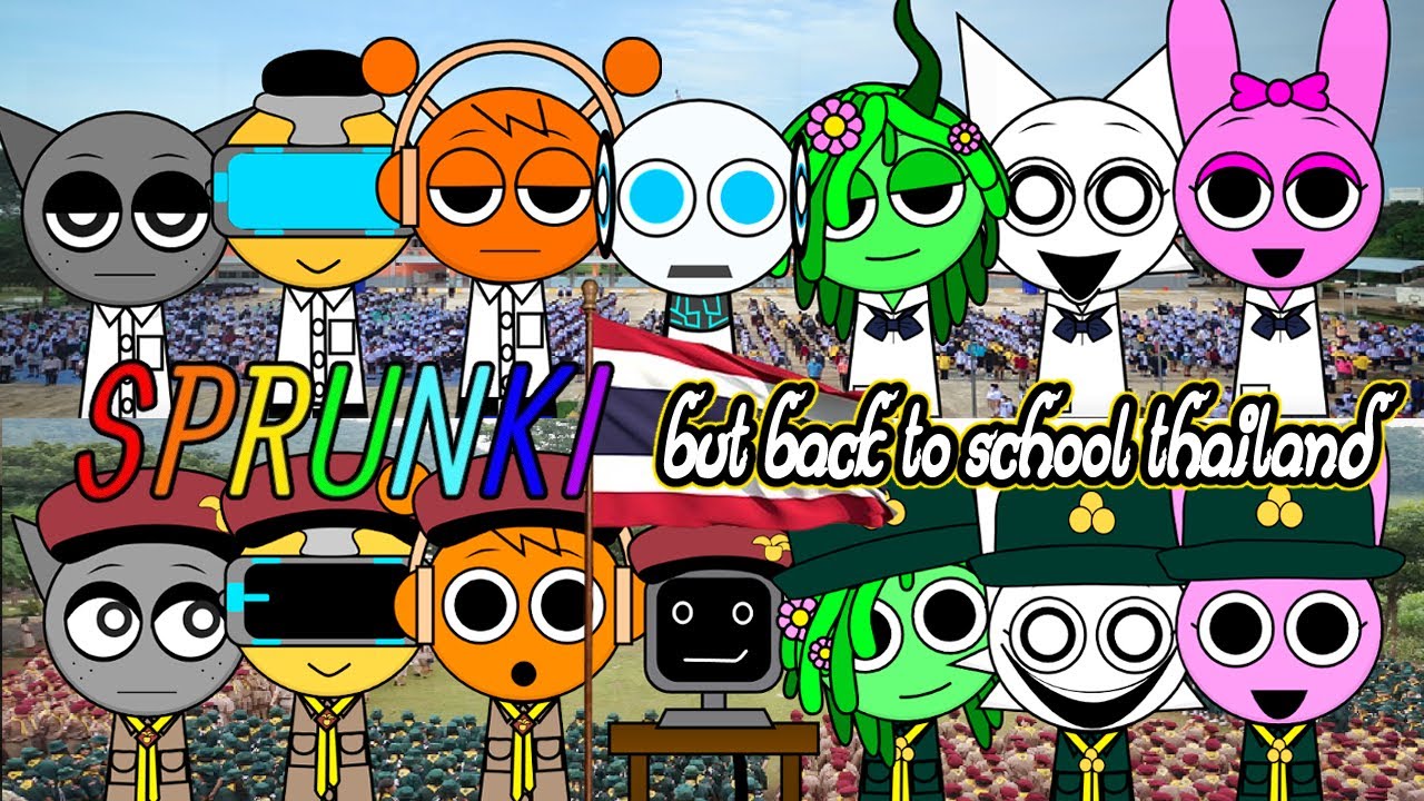 Sprunki But back to School แต่งชุดนักเรียน + ป่วนค่ายลูกเสือสุดฮา - YouTube