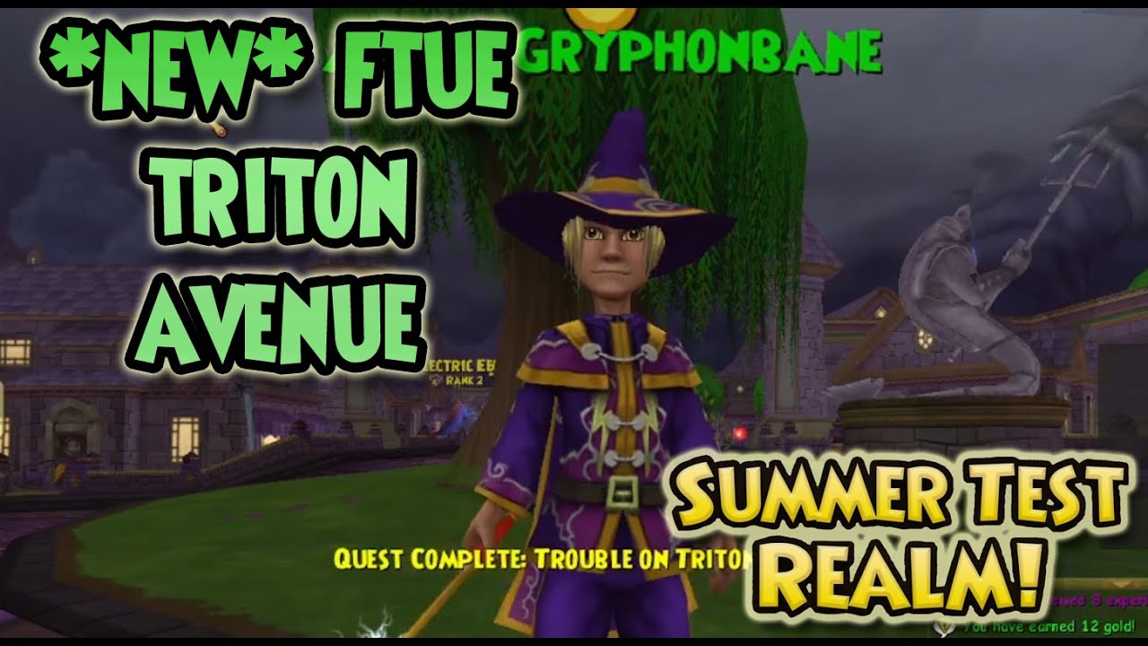Wizard101: *NEW* FTUE TRITON AVE - Summer 2021 Test Realm - YouTube