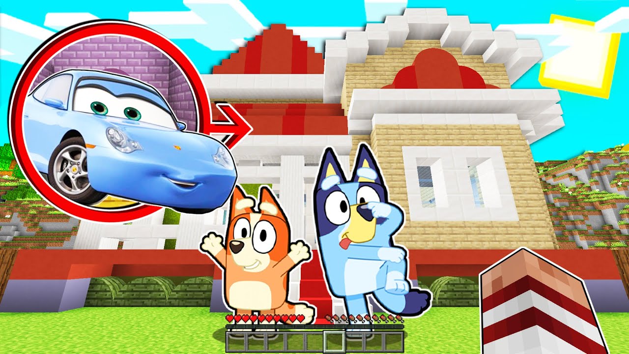 APARECE SALLY DE CARS EN CASA DE BLUEY EN MINECRAFT - YouTube